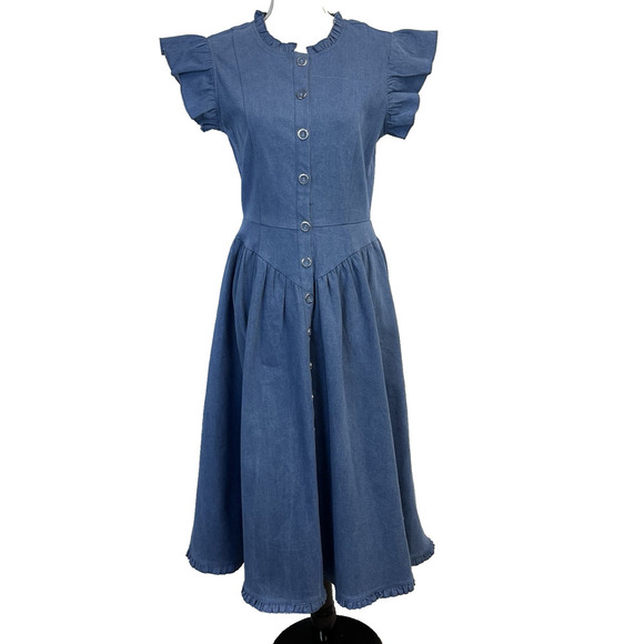 Ivy City Co | Dresses | Ivy City Co Nelly Midi Long Dress Size 8 Denim ...